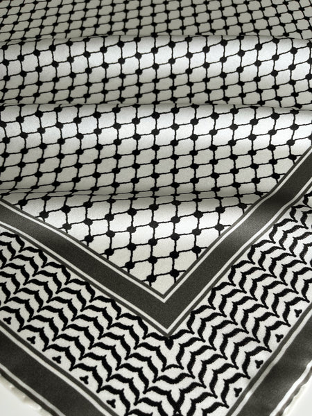 Silk Satin Palestinian Kefiyyah – Sarah Musa