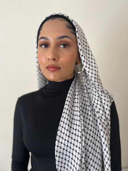 Modal/Cashmere Palestine Kefiyyah Shawl (Classic) 29"x78" – Sarah Musa